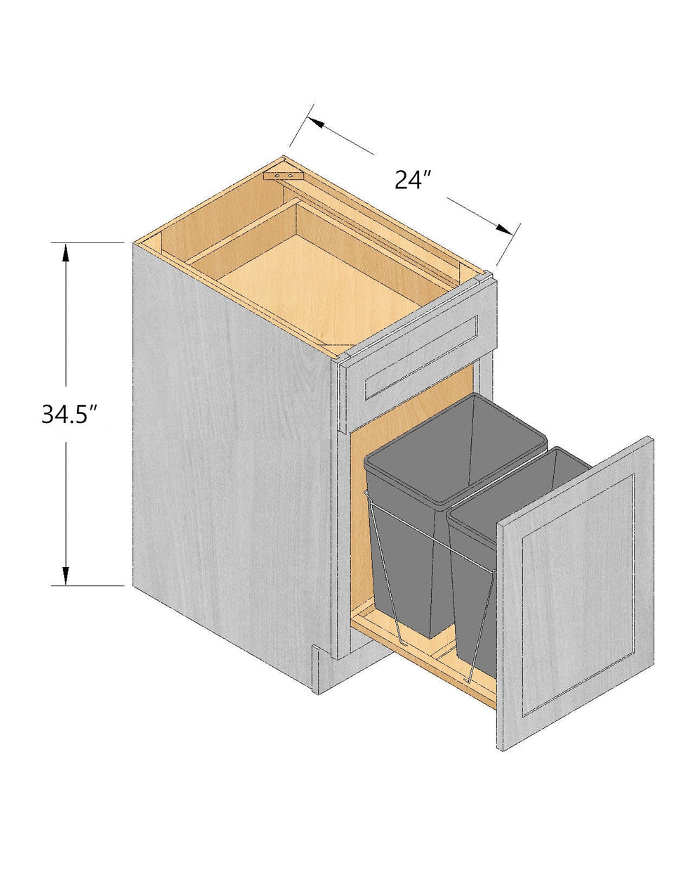 Trash Pull Out Base Cabinets – Signature Cabinetry